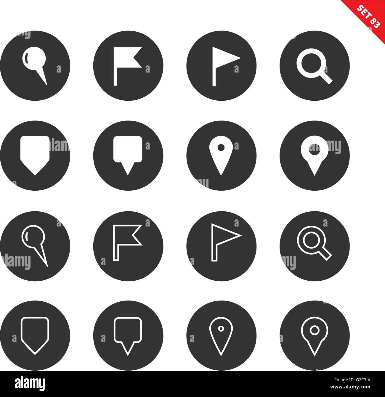 Navigation icons on white background Stock Vector Image & Art - Alamy