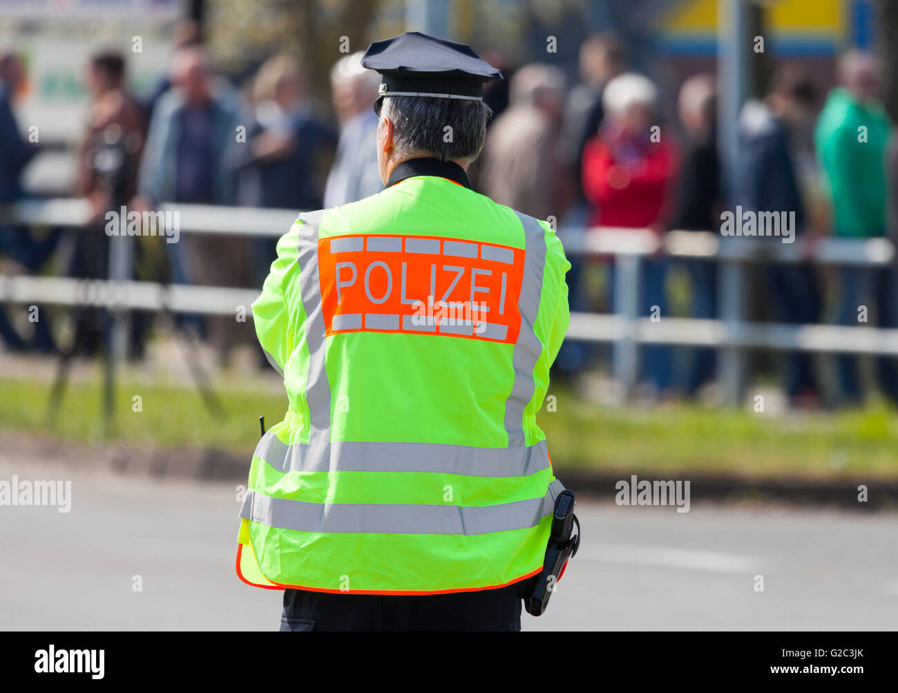 german police officer stands on street Stock Photo - Alamy