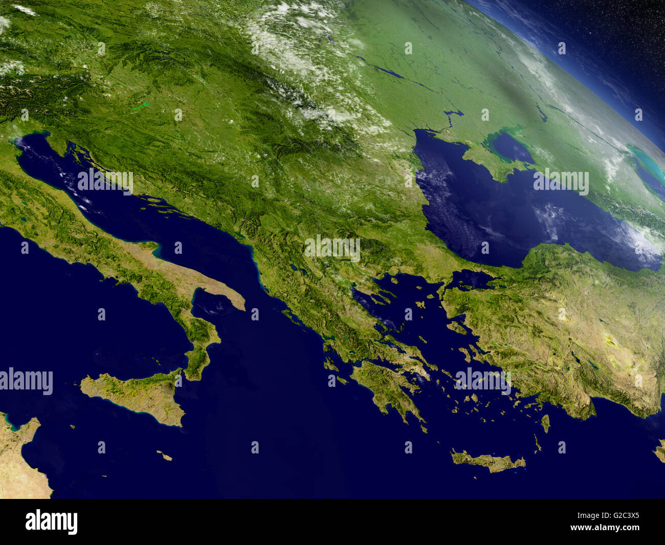 Bulgaria map satellite geography hi-res stock photography and images ...