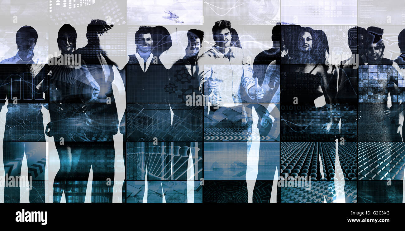 Motivated Workforce and Staff Employees Smiling Art Stock Photo - Alamy