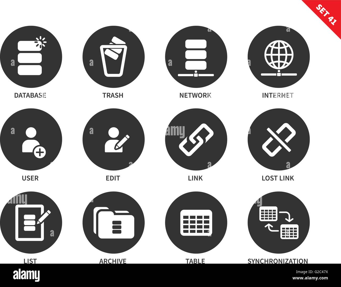 Database icons on white background Stock Vector Image & Art - Alamy