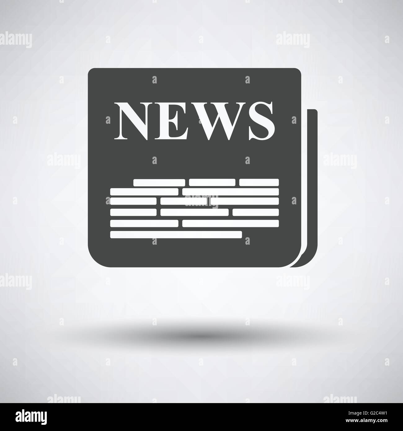 Newspaper icon on gray background with round shadow. Vector ...