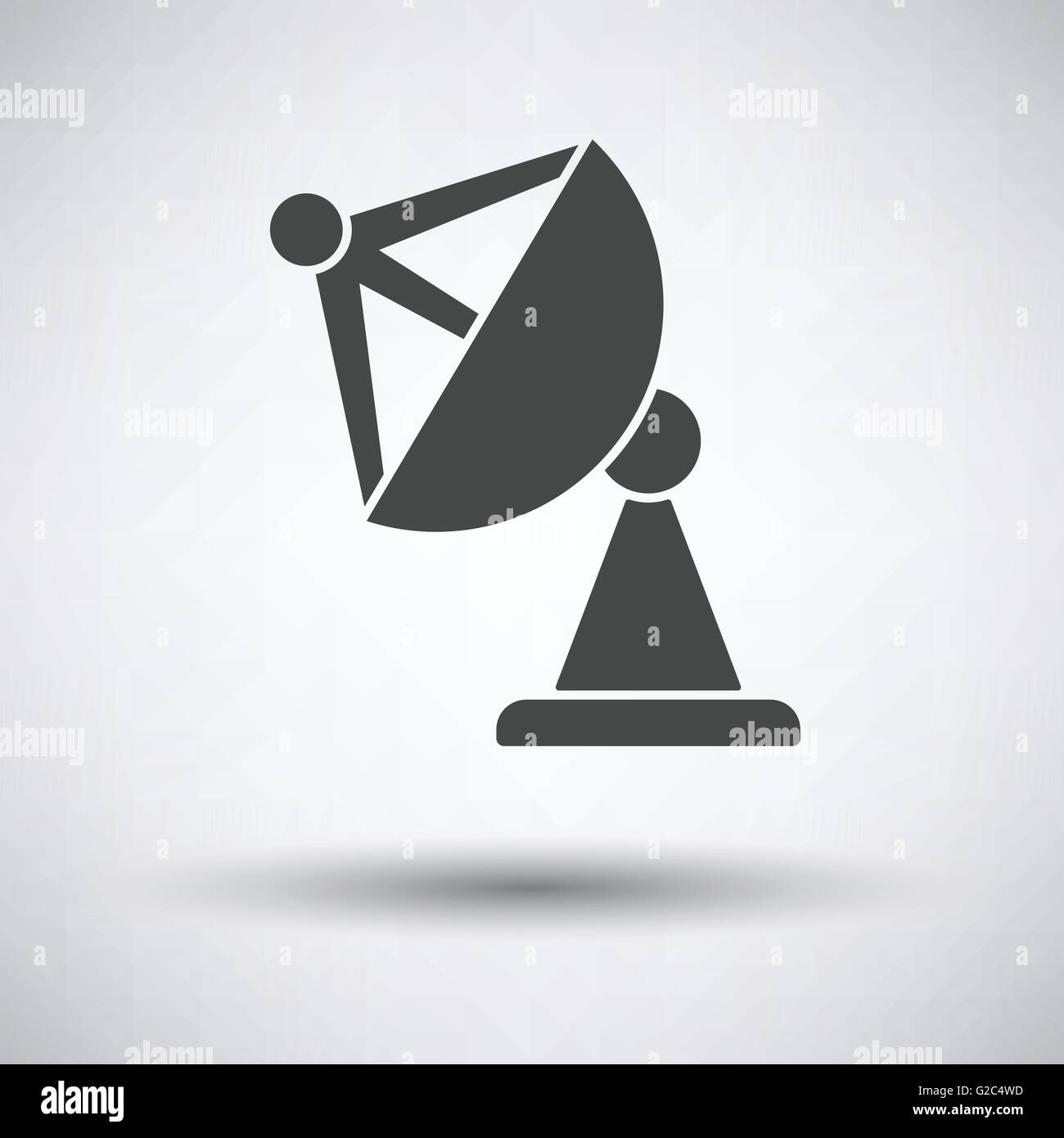 Satellite antenna icon on gray background with round shadow. Vector ...