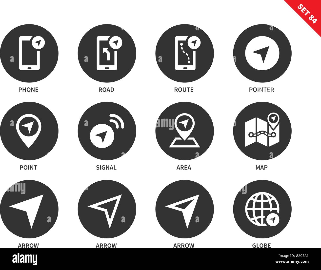 Navigator icons on white background Stock Vector Image & Art - Alamy