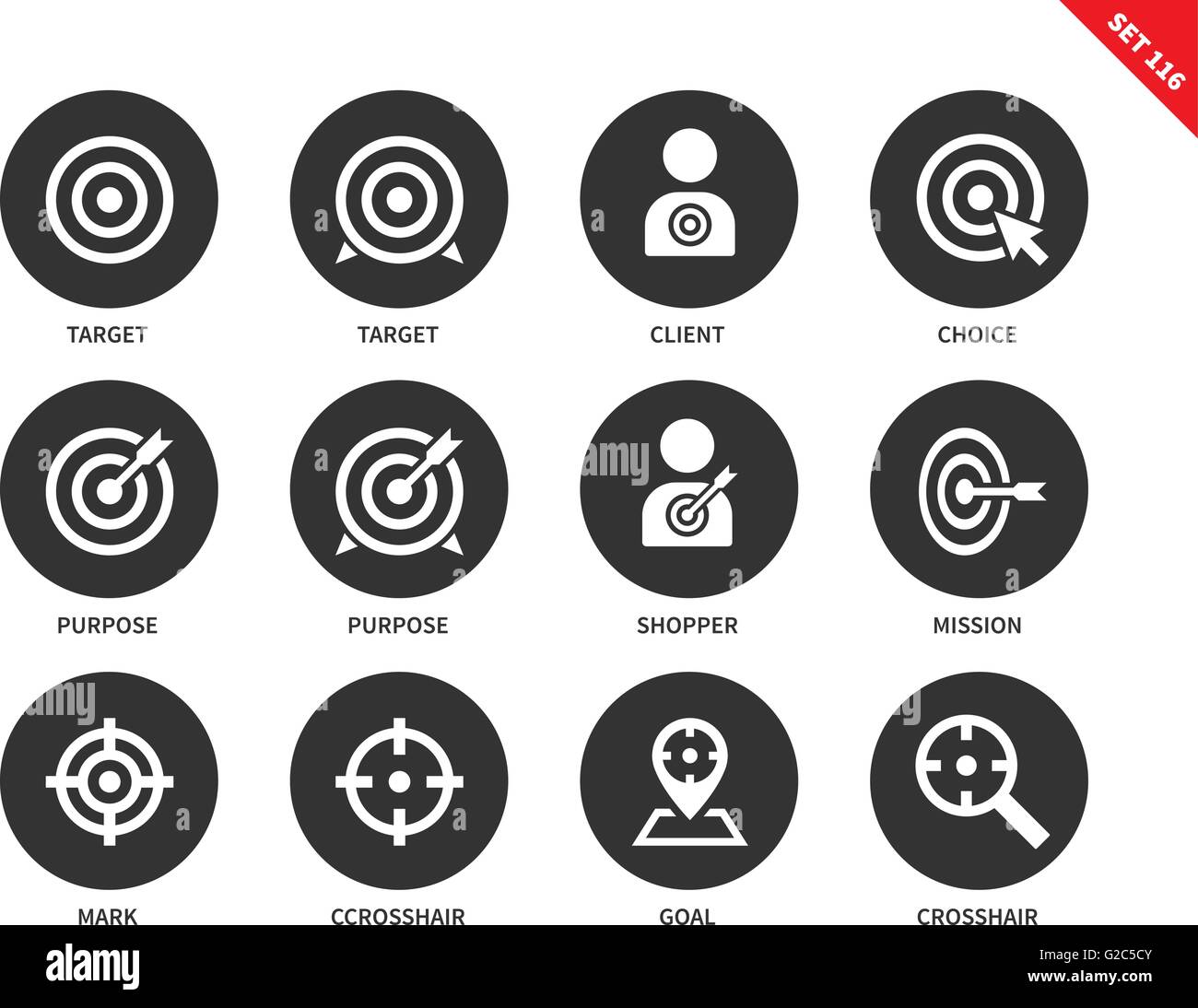 Target icons on white background Stock Vector Image & Art - Alamy
