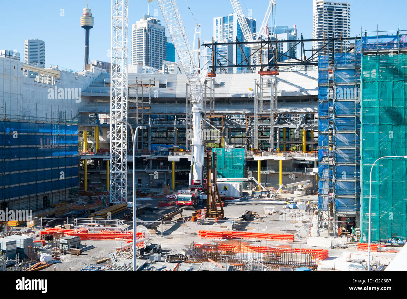 construction work at the Darling harbour live project in Sydney city ...
