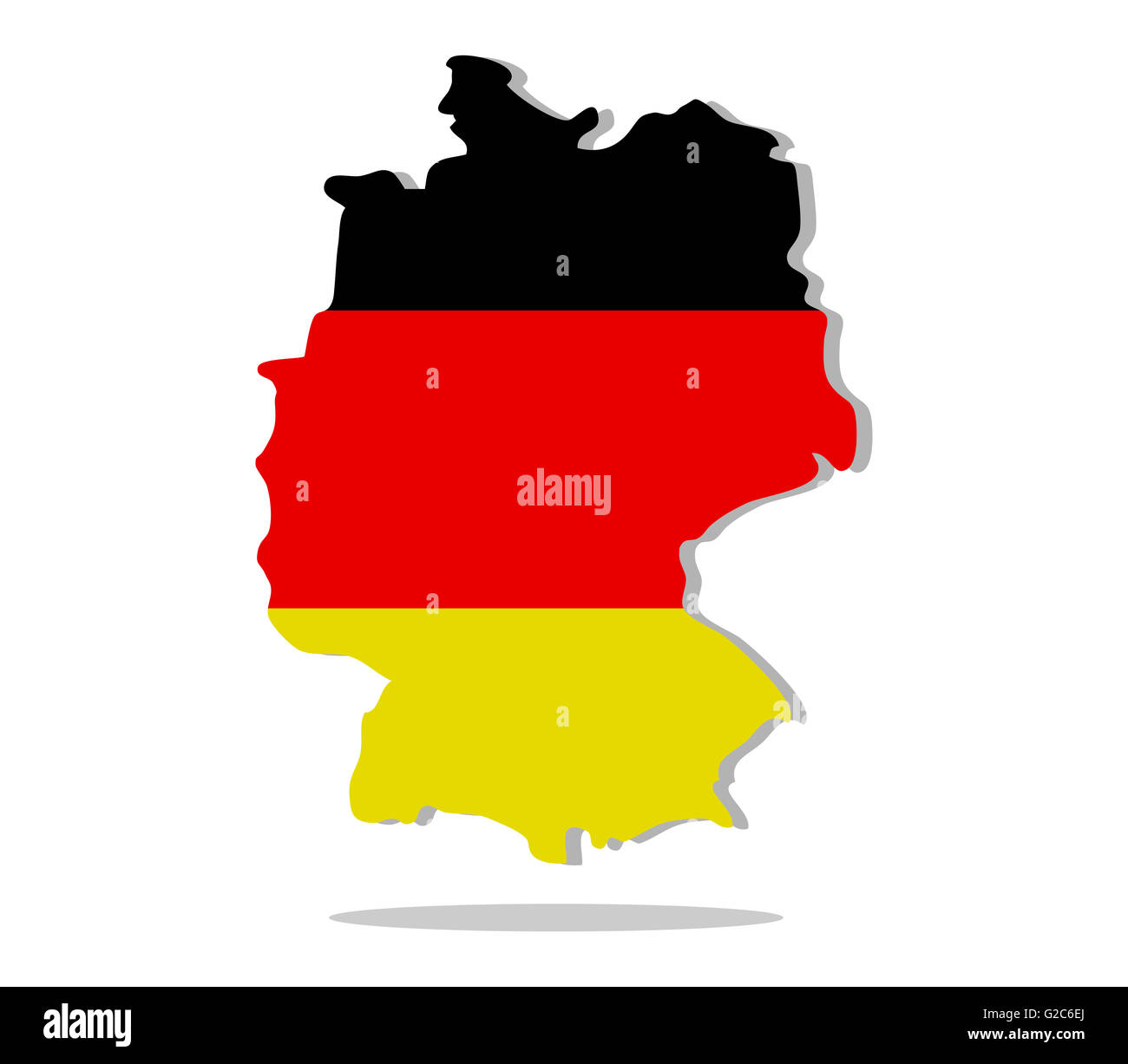 Map of Germany with flag Stock Photo - Alamy