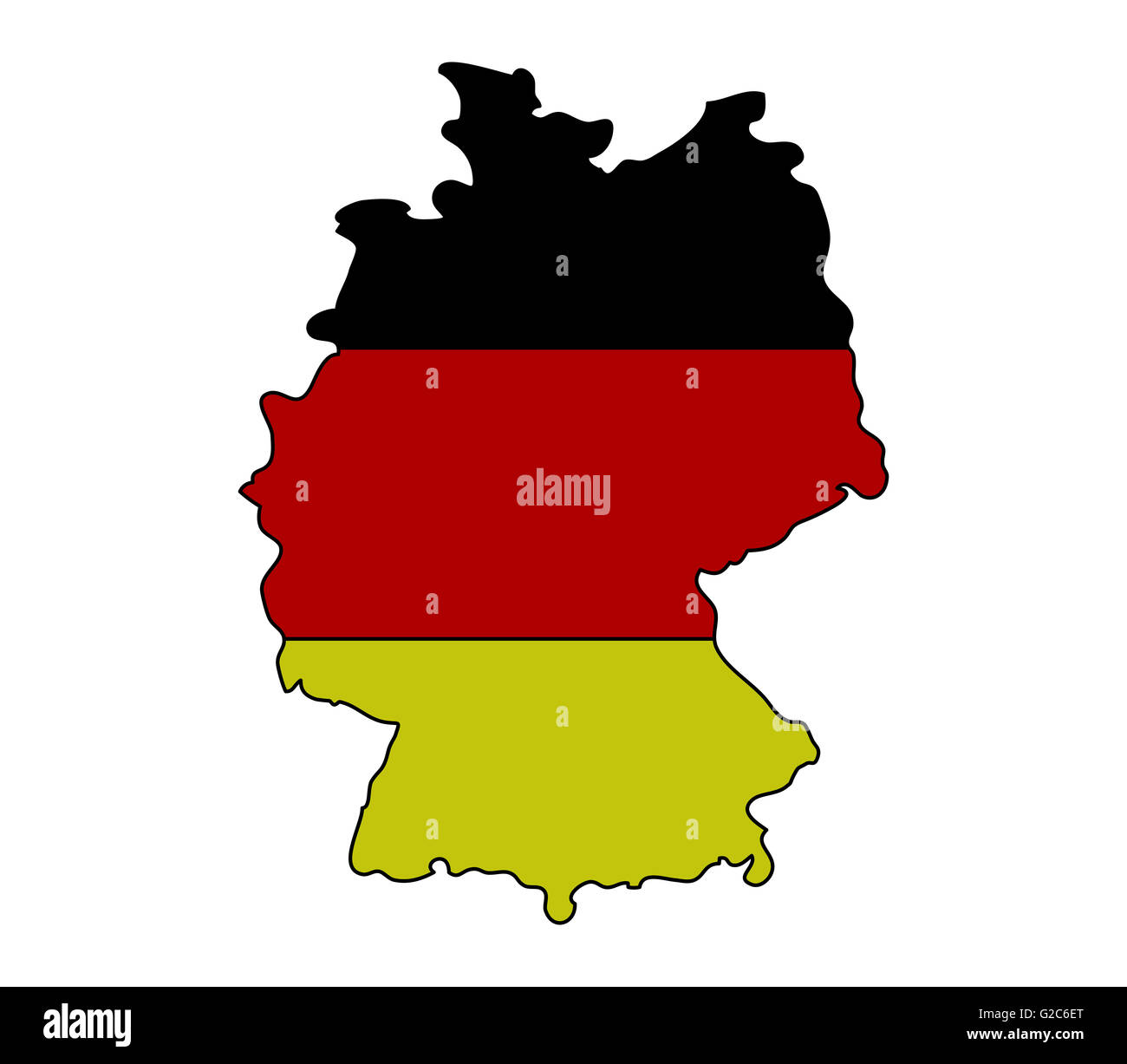 Map of Germany with flag Stock Photo - Alamy