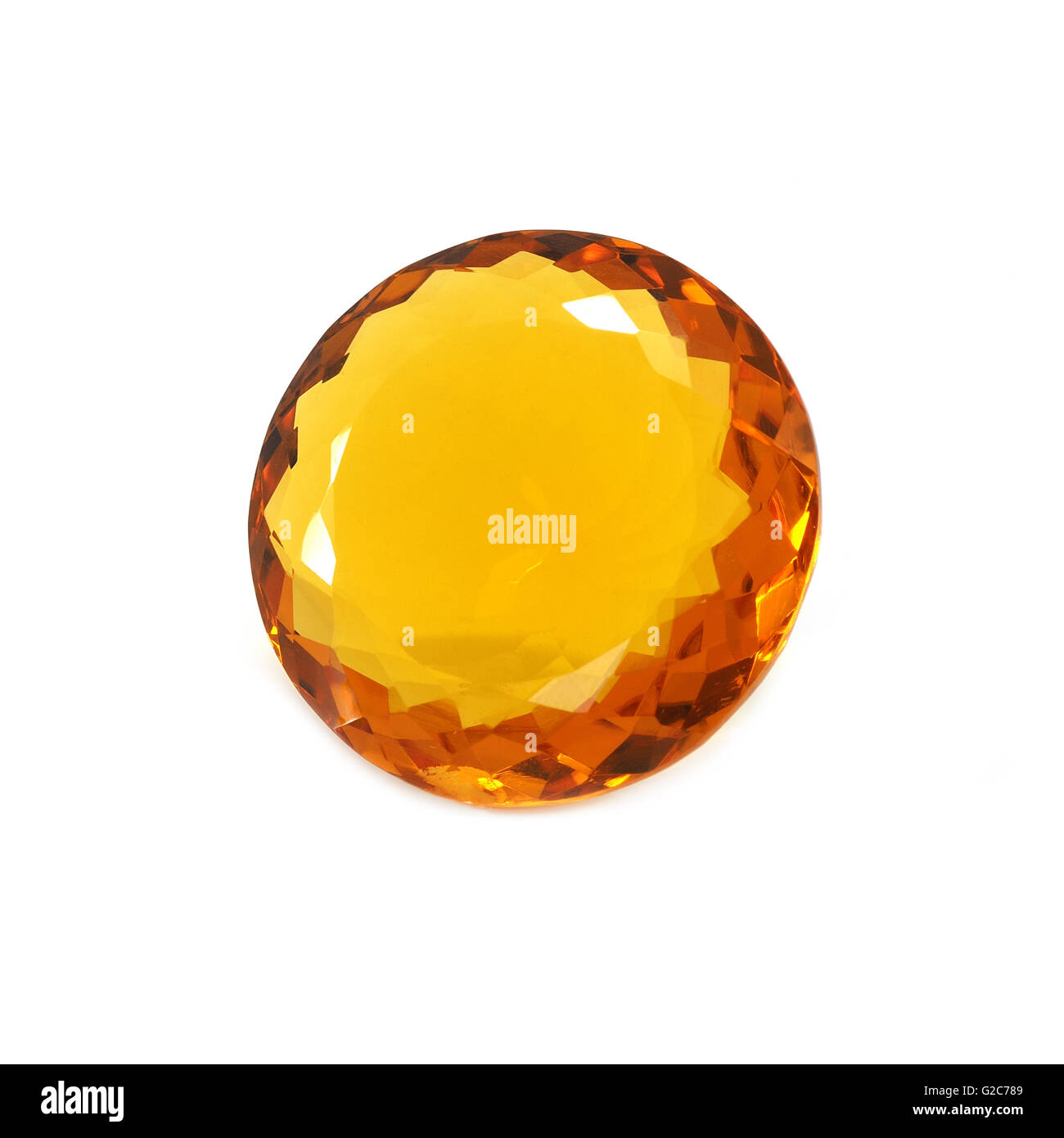 Round shaped orange gemstone on a white background Stock Photo - Alamy