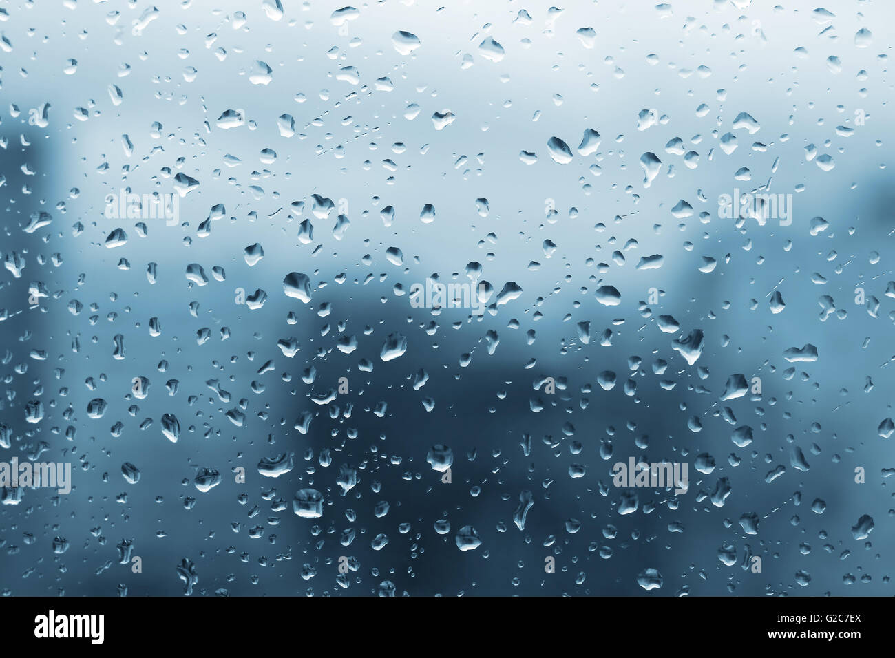 natural water drops on window glass Stock Photo - Alamy