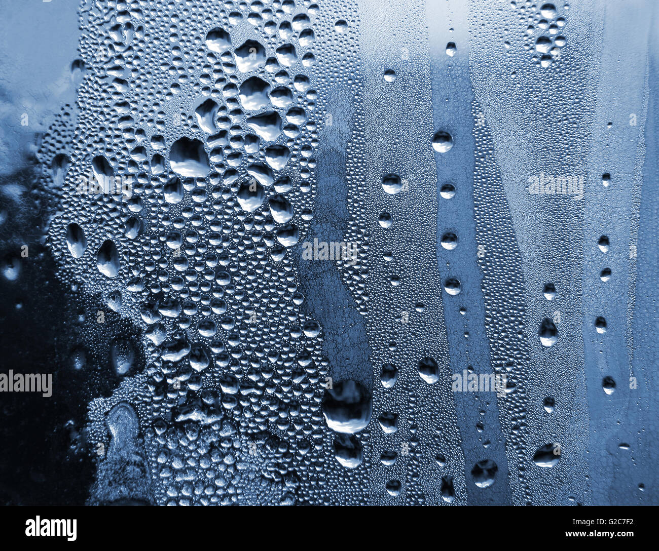 window glass with water drops and frost Stock Photo - Alamy