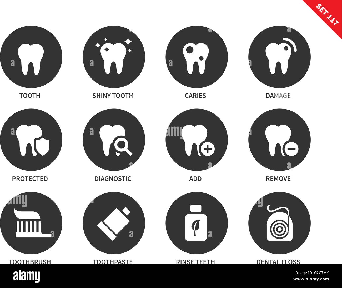 Teeth icons on white backround Stock Vector Image & Art - Alamy