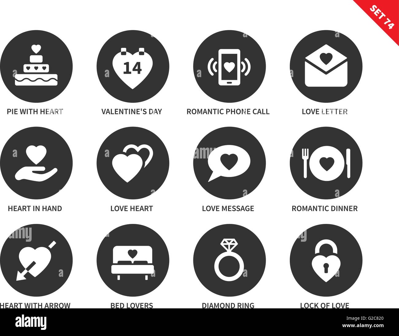 Love icons on white background Stock Vector Image & Art - Alamy