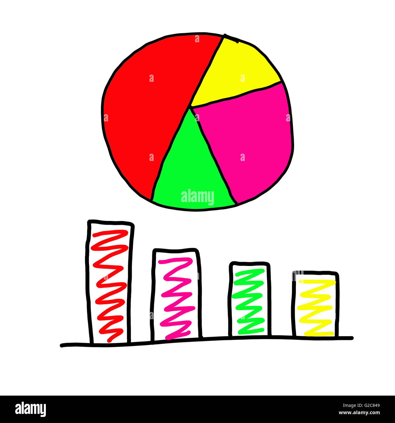 Hand drawn symbol in business graph for concept ideal applications ...
