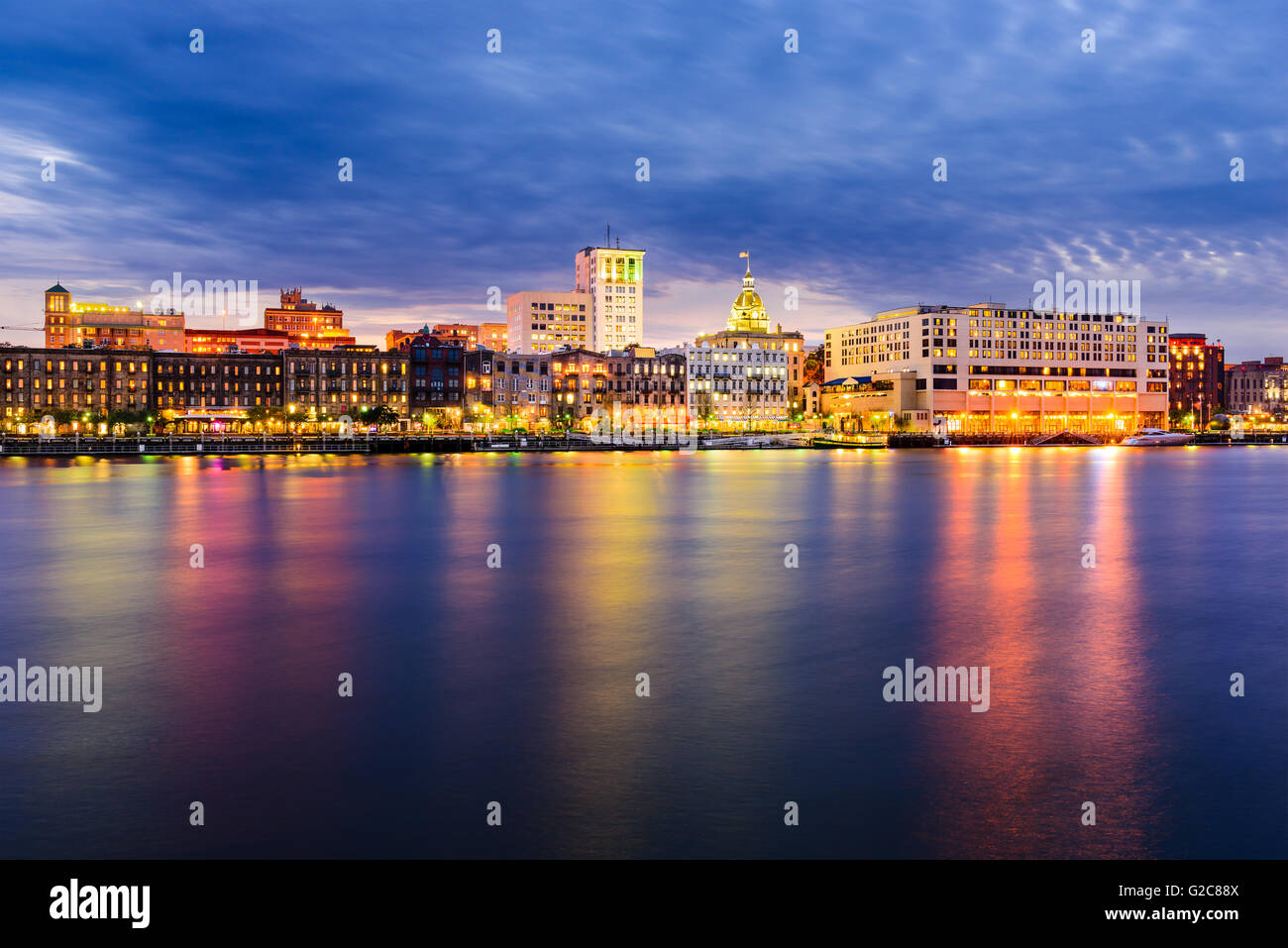 Savannah, Georgia, USA downtown skyline Stock Photo - Alamy
