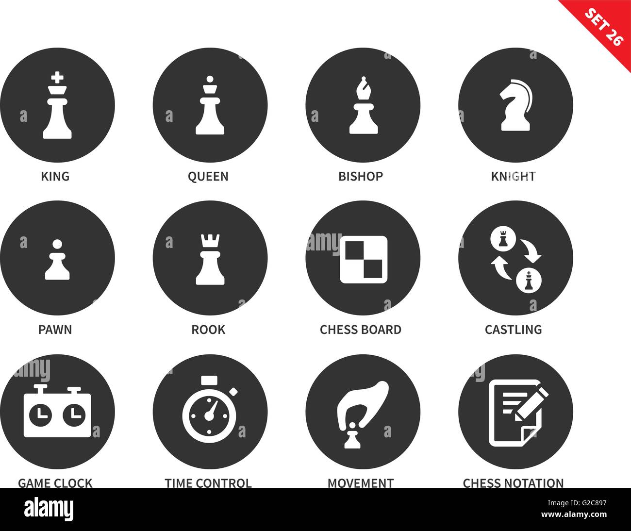 Chess figures icons on white background Stock Vector Image & Art - Alamy