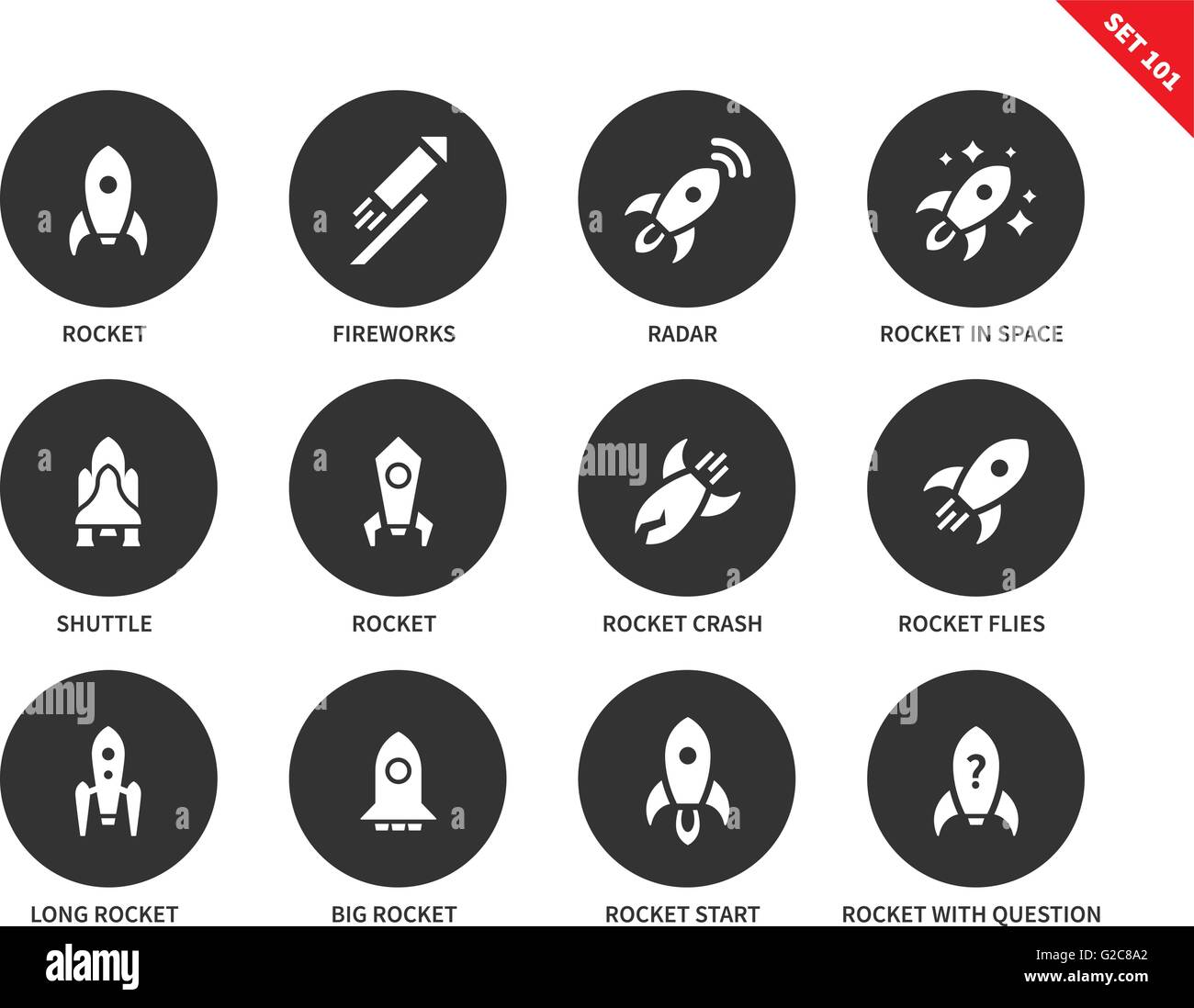 Rocket icons on white background Stock Vector Image & Art - Alamy