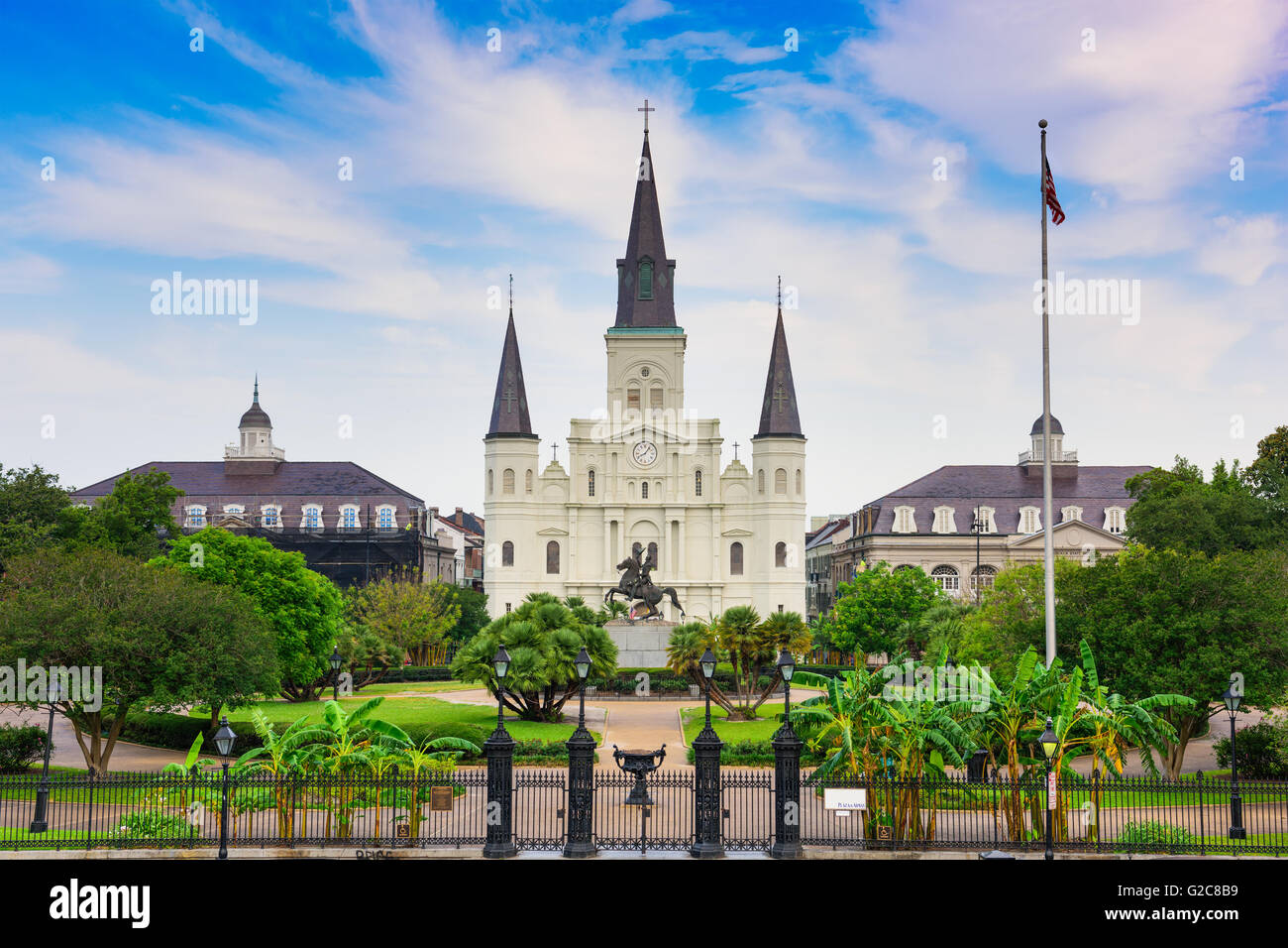 New Orleans, Louisiana, USA at Jackson Square and St. Louis Cathedral ...