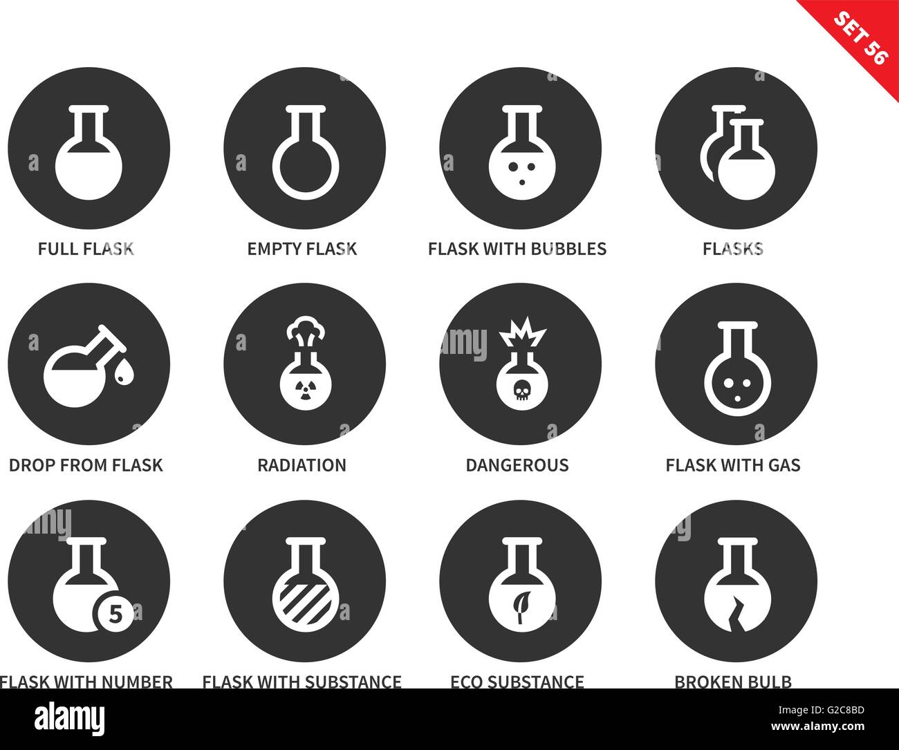 Flask icons on white background Stock Vector Image & Art - Alamy