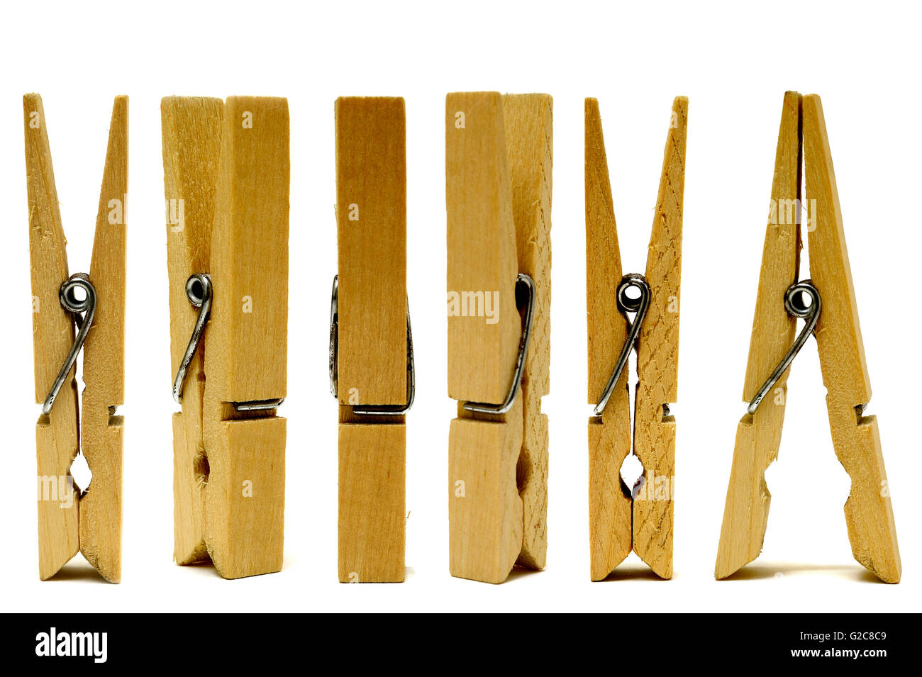 A clothespin photographed from all angles on a white background Stock ...