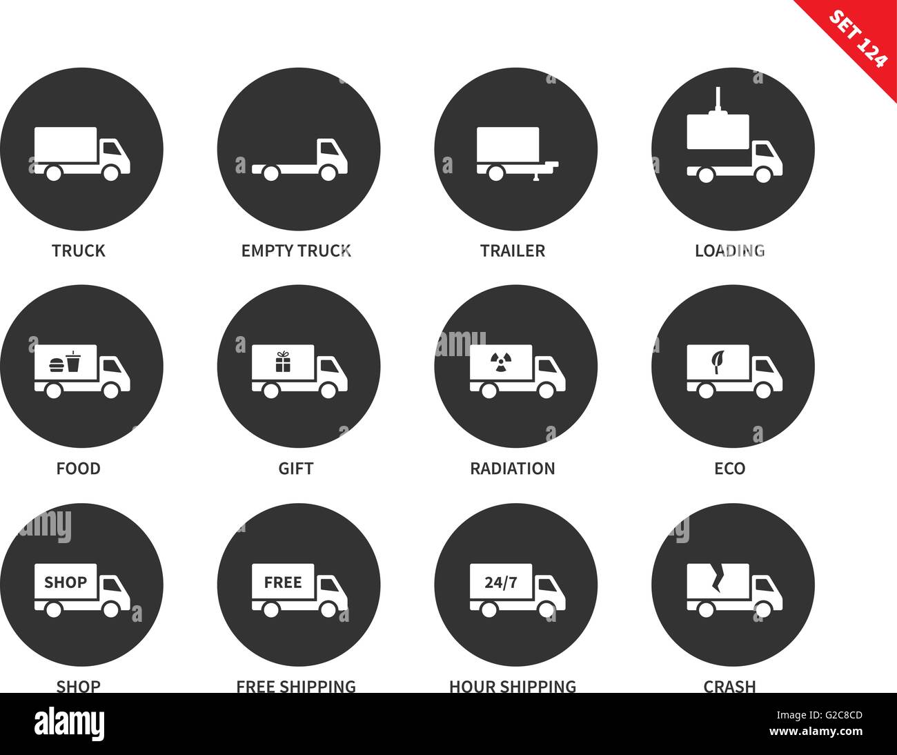 Trucks icons on white background Stock Vector Image & Art - Alamy