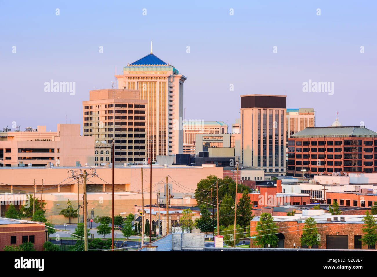 Montgomery, Alabama, USA downtown skyline at dusk Stock Photo - Alamy