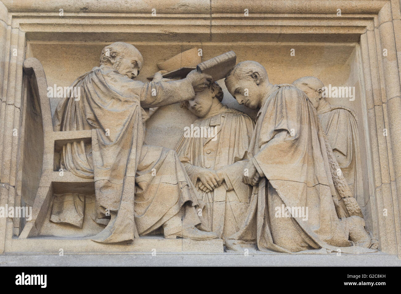 Stone sculpture of scholar's Stock Photo - Alamy