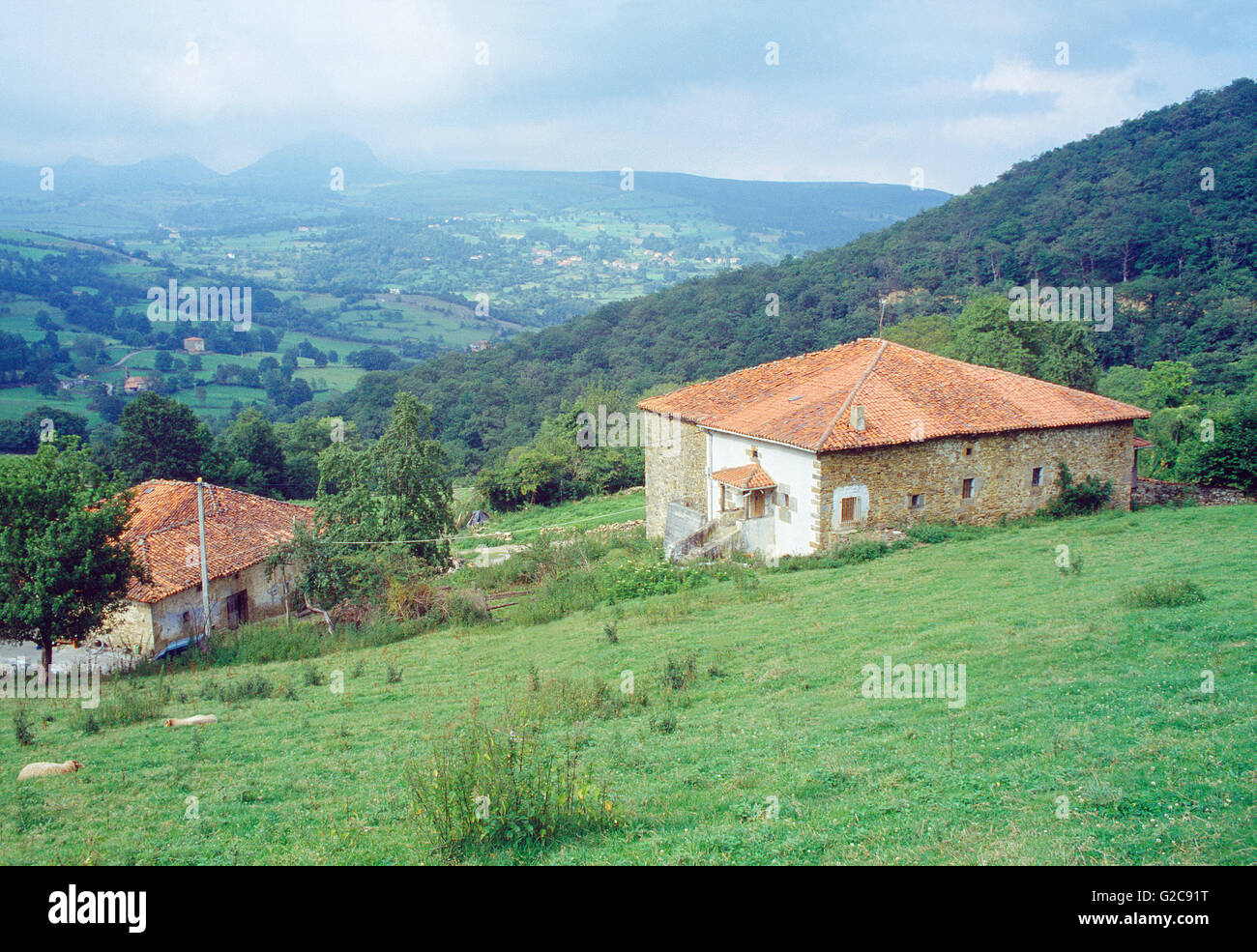 Landscape, Soba valley, Cantabria, Spain Stock Photo - Alamy