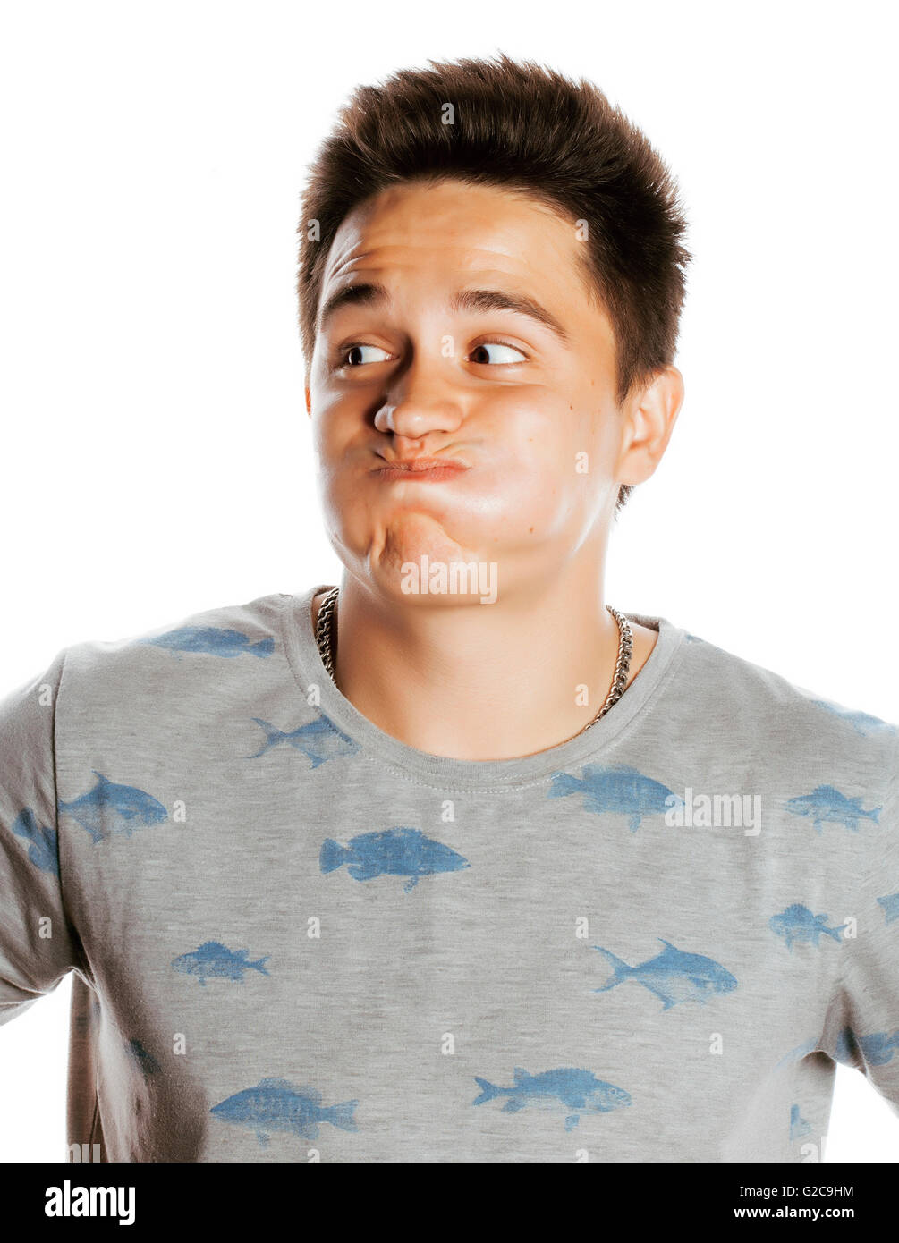 young pretty man isolated looking confused close up Stock Photo - Alamy