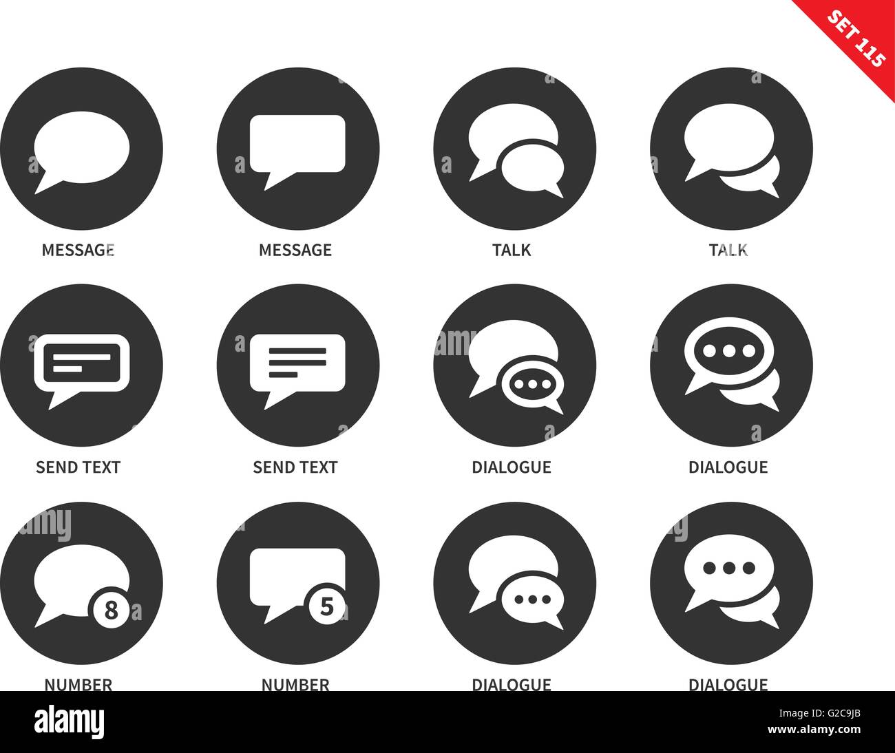 Talking bubble icons on white background Stock Vector Image & Art - Alamy