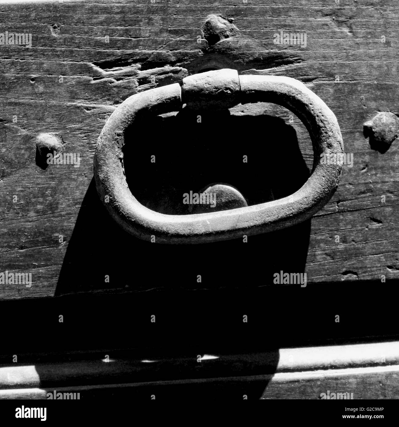 Old vintage door handles Black and White Stock Photos & Images - Alamy