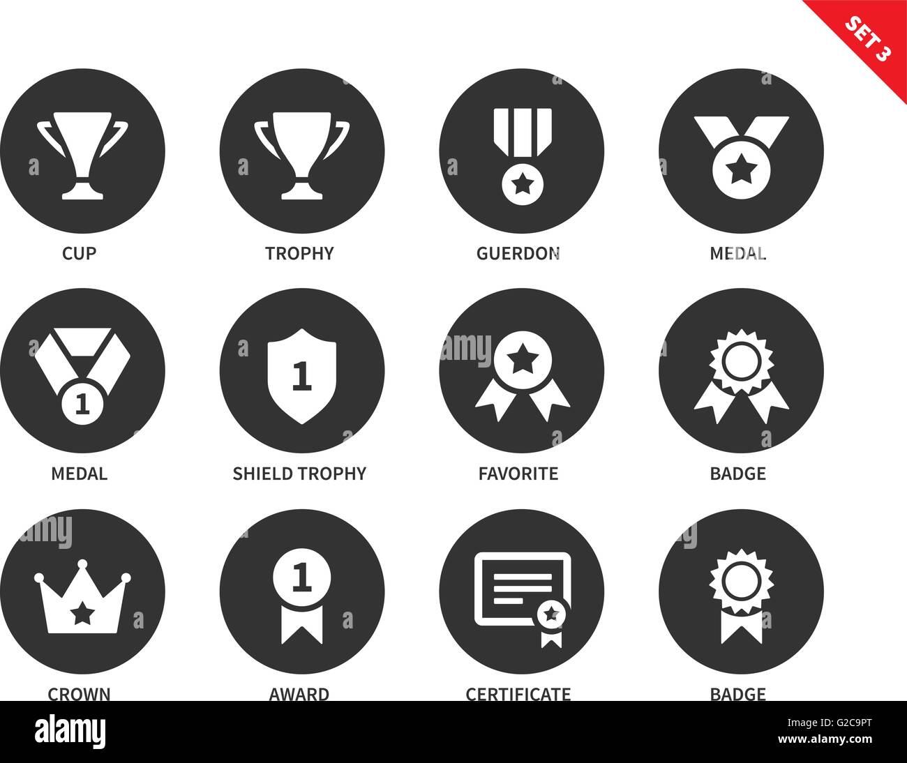 Prices and awards icons on white background Stock Vector Image & Art ...