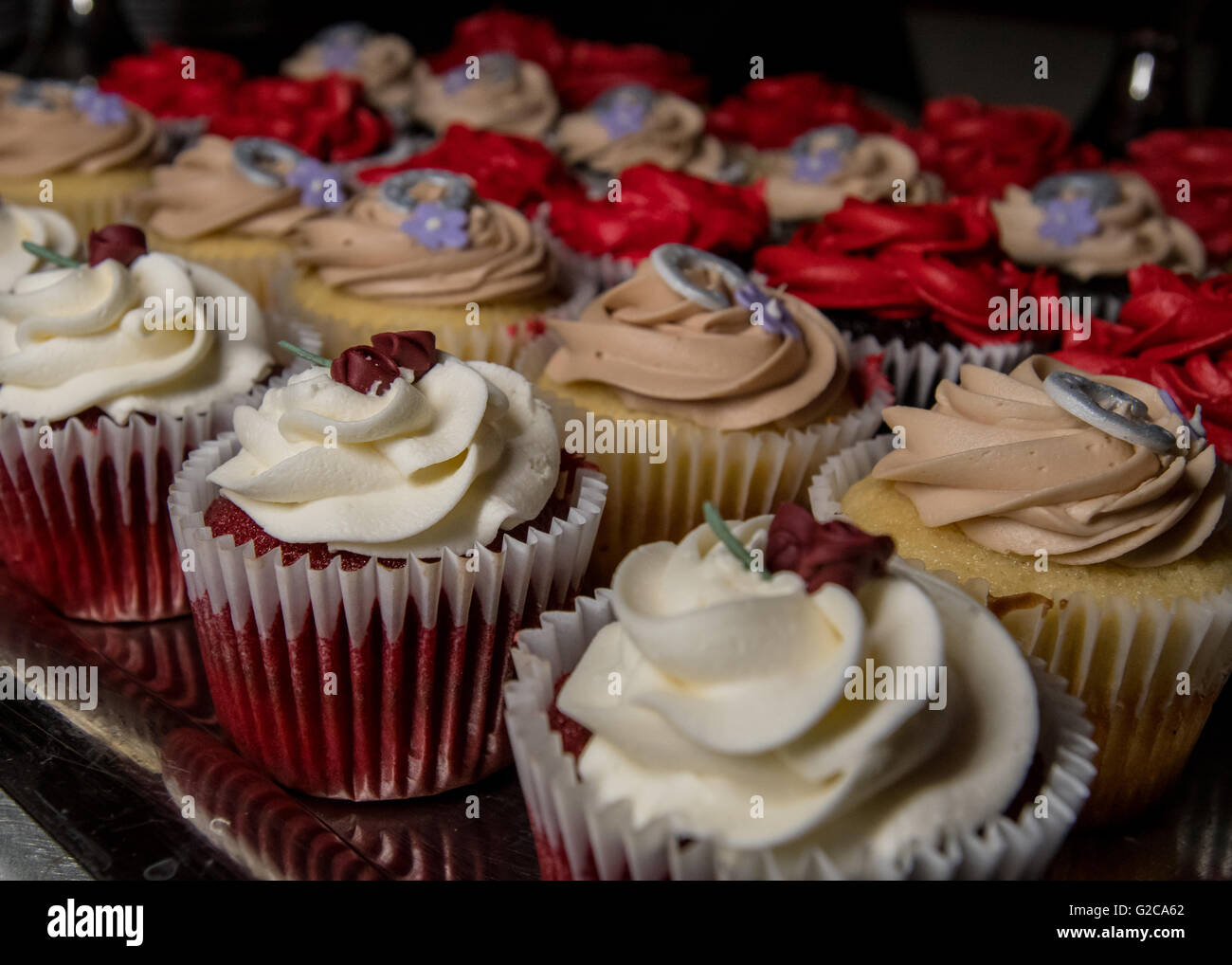 Variety of Cupcakes at an evening reception Stock Photo - Alamy