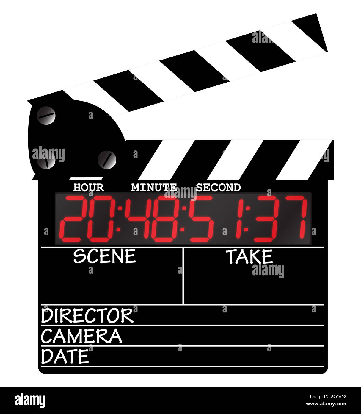 A director's digital clapper board isolated on a white background Stock ...