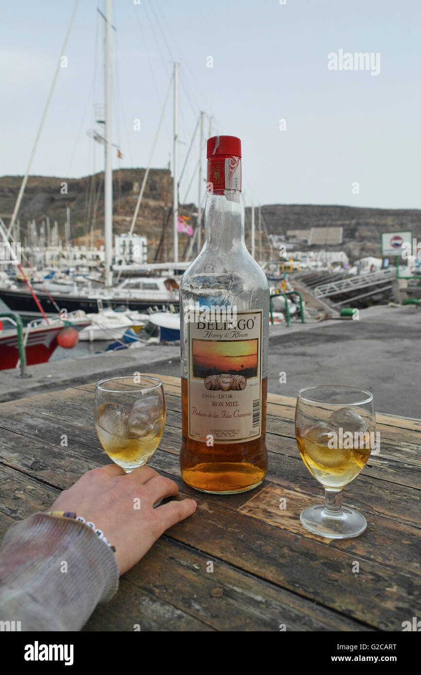 Drinking Grappa on Gran Canaria Island - Spain Stock Photo - Alamy