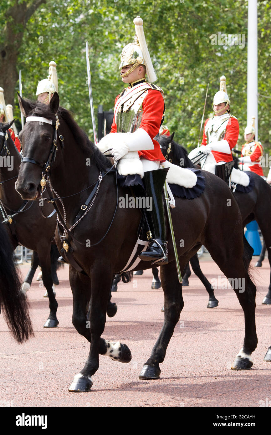 The queens Life guards, Household Cavalry London Stock Photo - Alamy