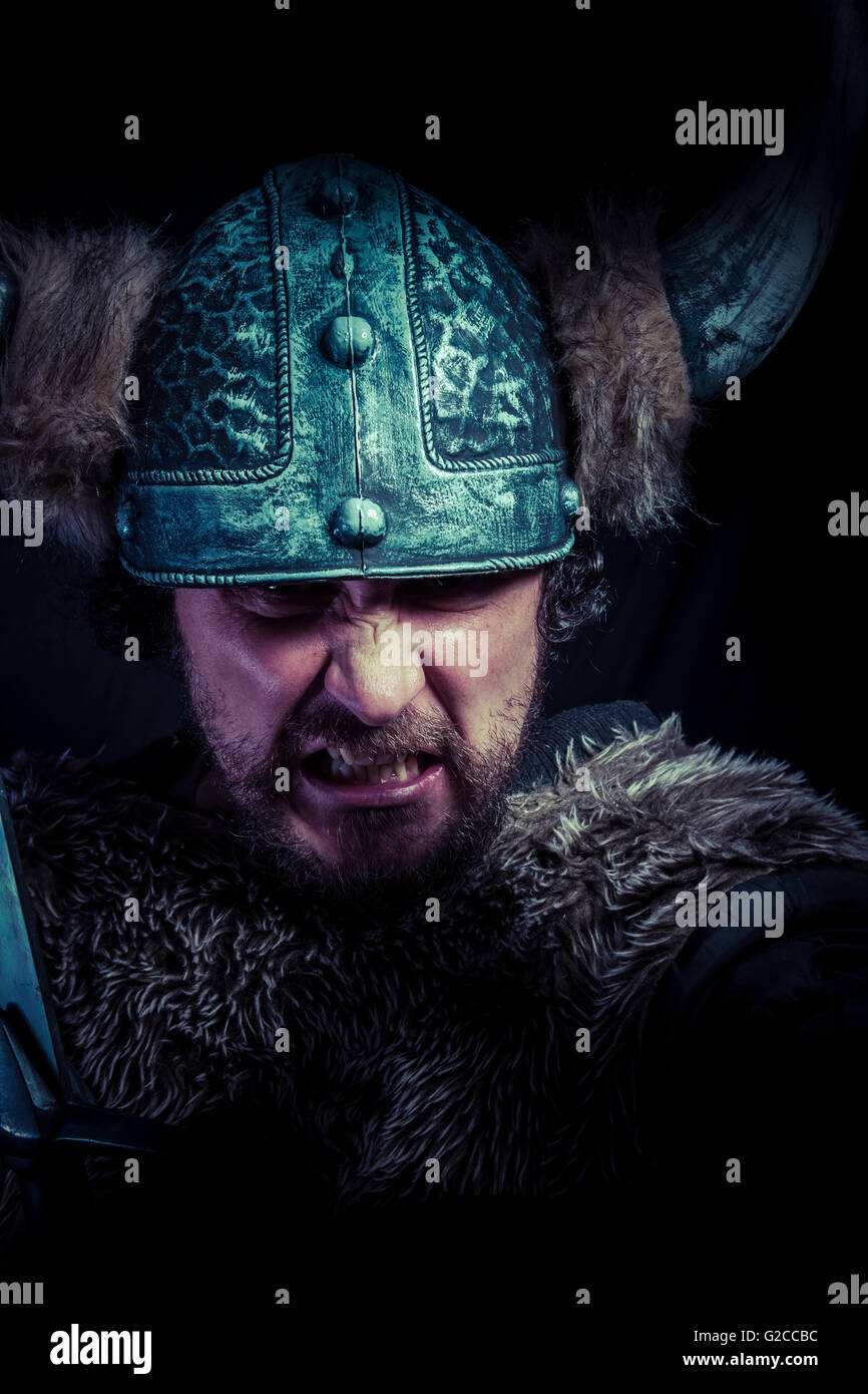 Furious, Costume, Viking warrior with a huge sword and helmet with ...