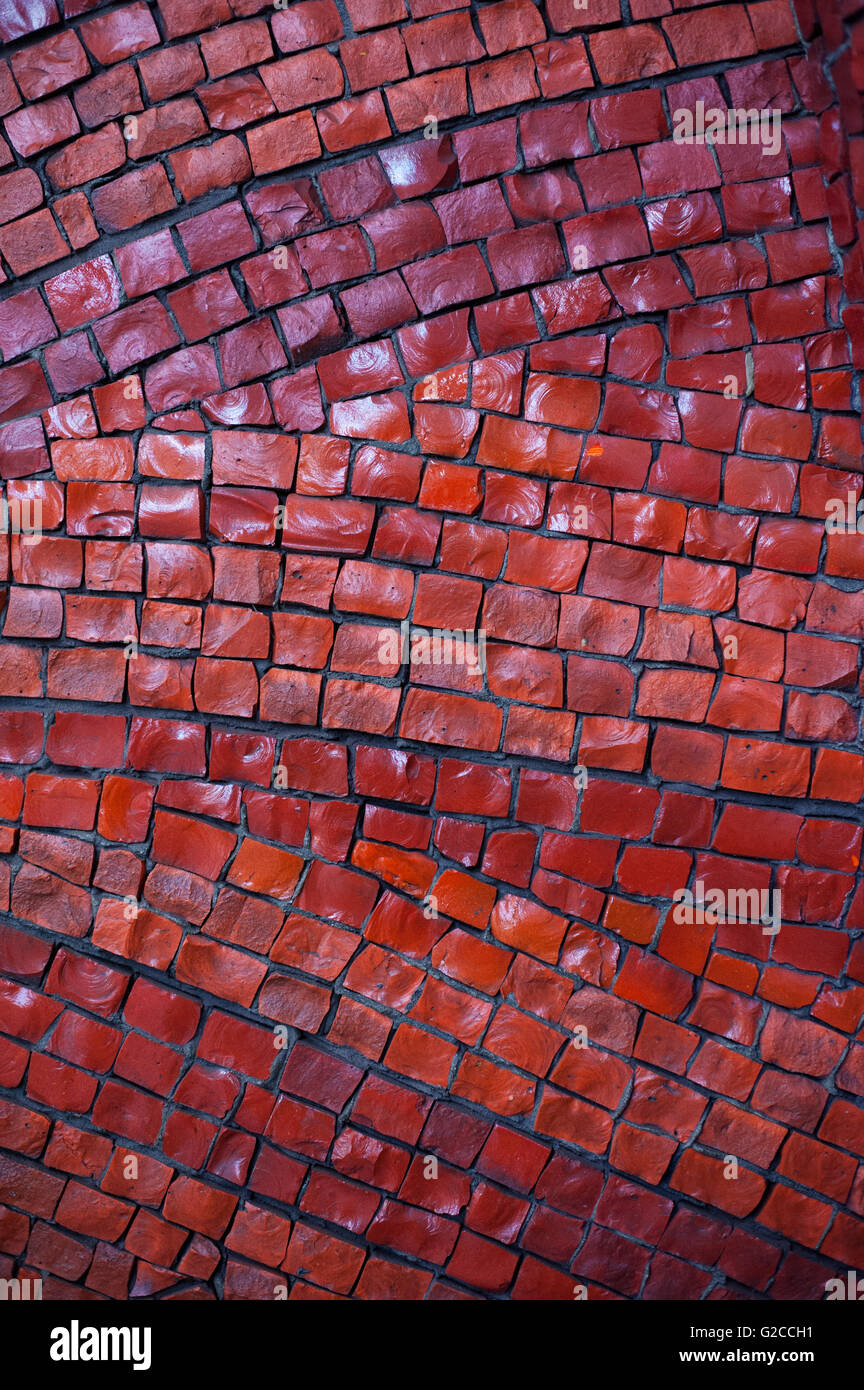 texture of red brick road for walking in park Stock Photo - Alamy