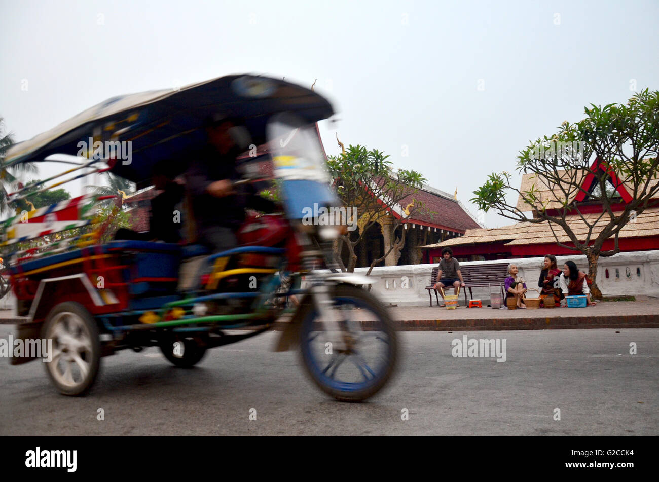 Laos motorcycle rickshaw hi-res stock photography and images - Alamy
