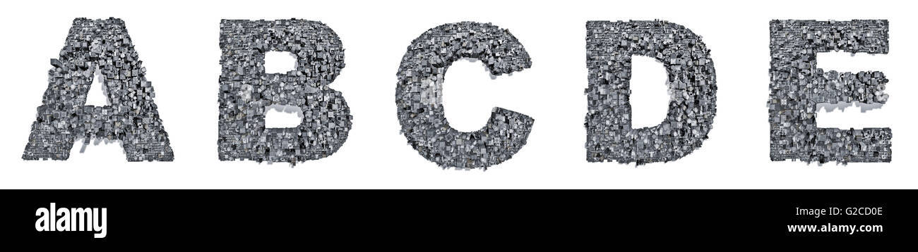 City alphabet letters / 3D render of city forming letters Stock Photo ...