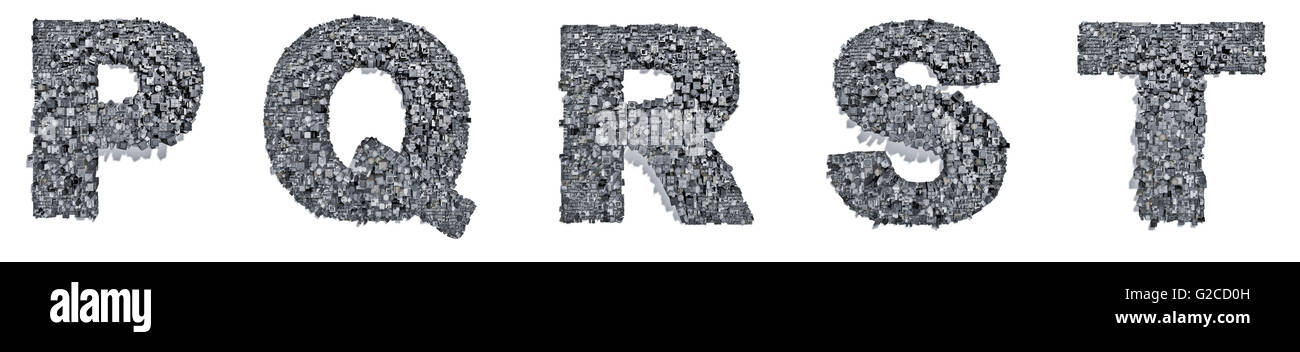 City alphabet letters / 3D render of city forming letters Stock Photo ...