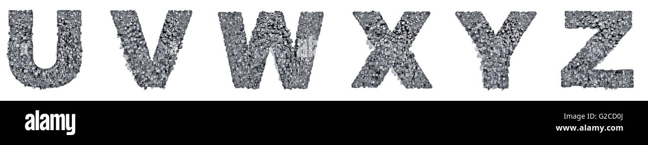 City alphabet letters / 3D render of city forming letters Stock Photo ...