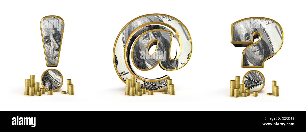 3D illustration of money alphabet Stock Photo - Alamy