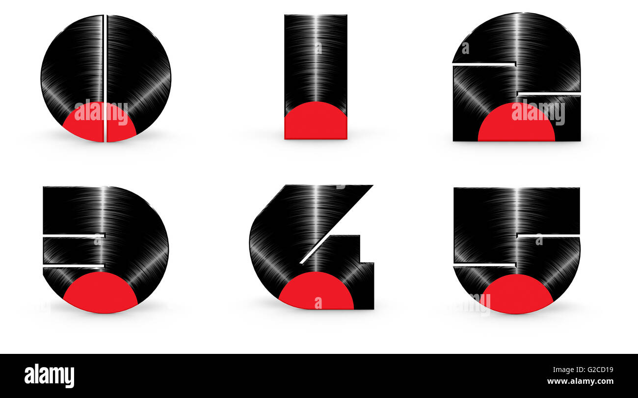 Vinyl alphabet / 3D render of alphabet characters in the form of a ...