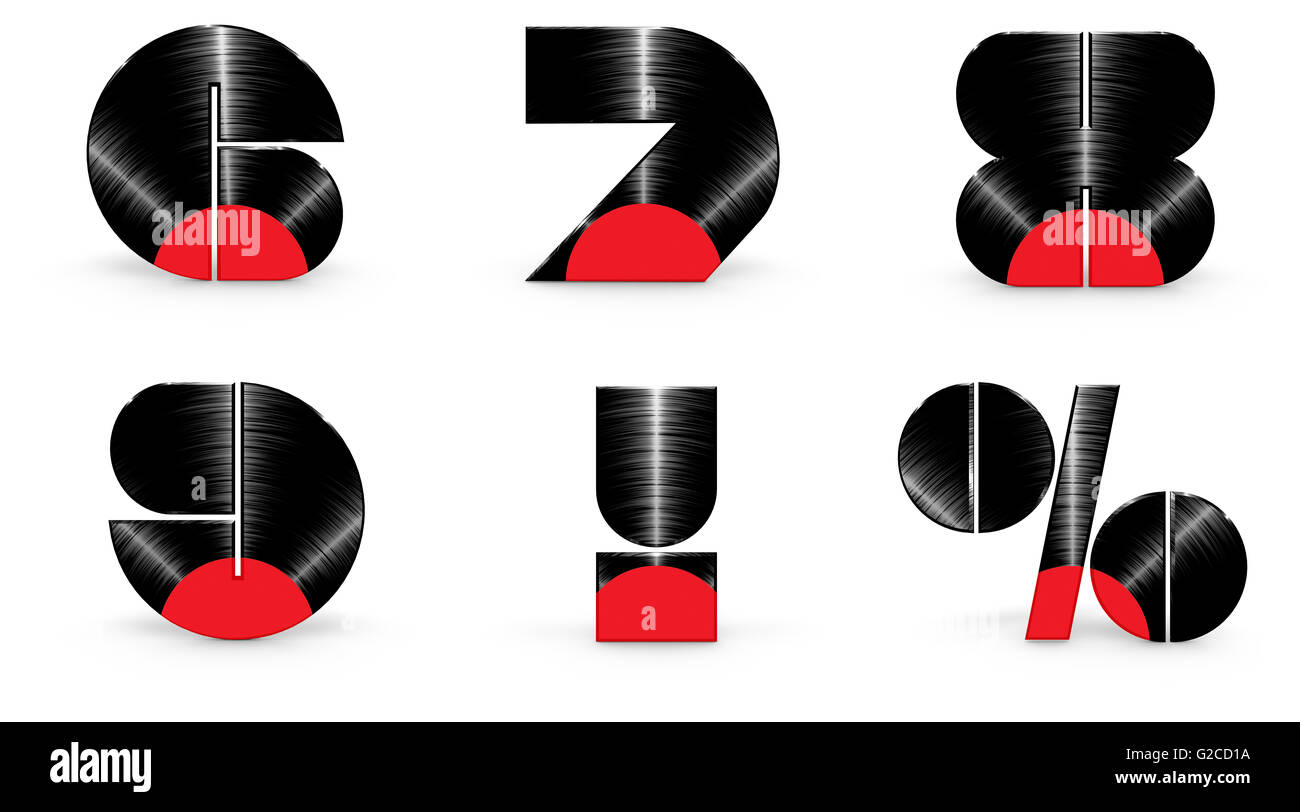 Vinyl alphabet / 3D render of alphabet characters in the form of a ...
