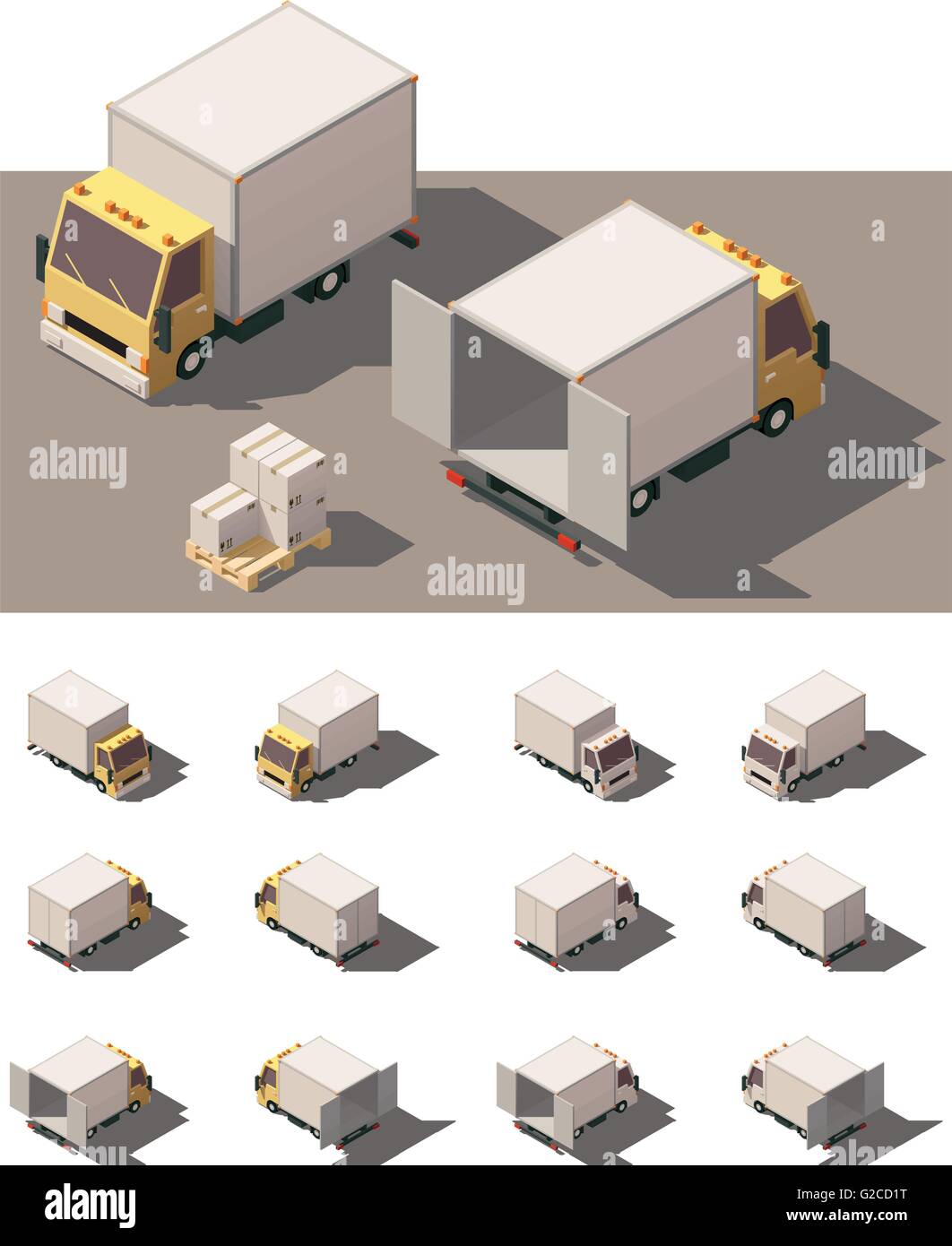 Vector isometric box truck icon set Stock Vector Image & Art - Alamy
