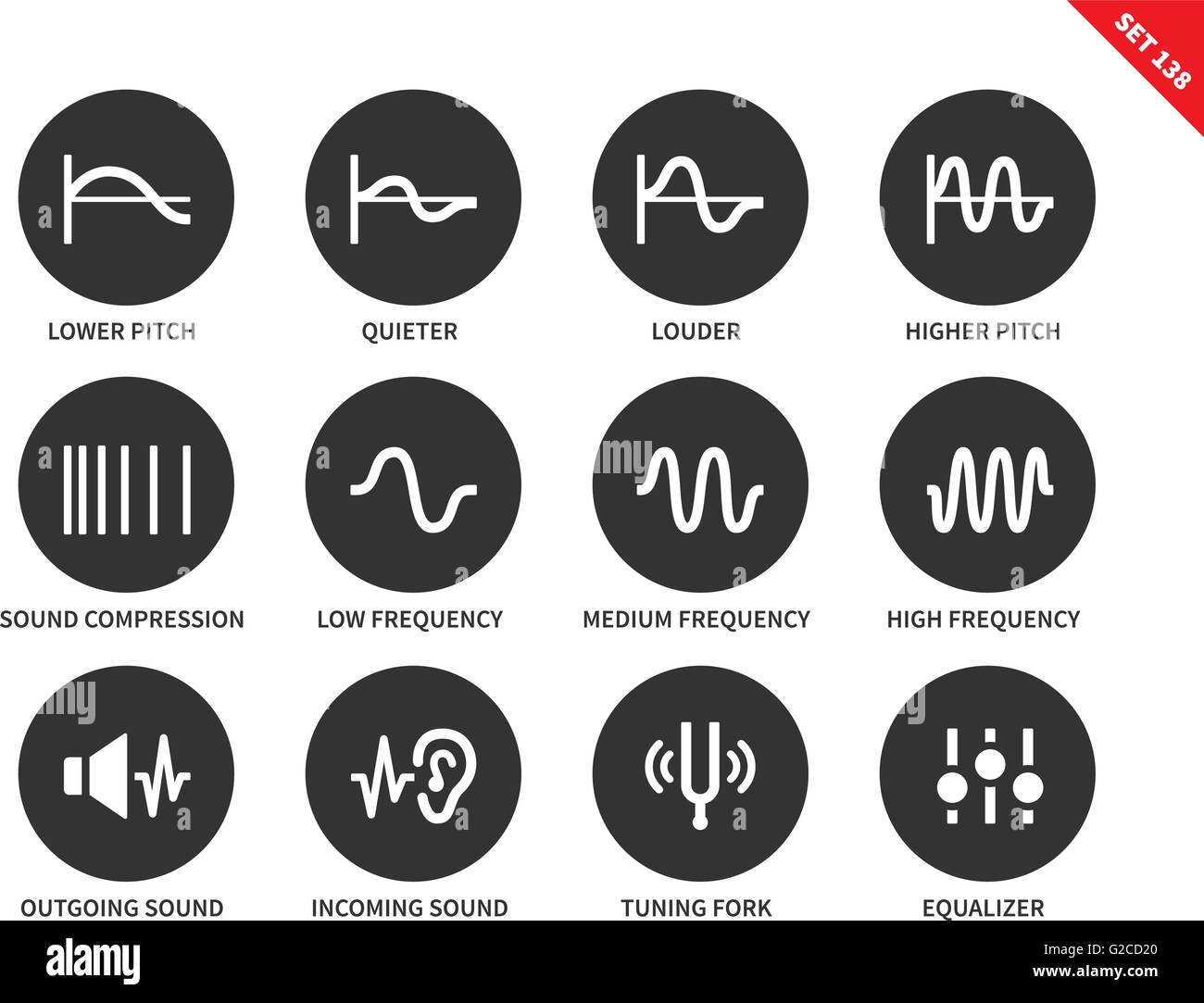 Sound waves icons on white background Stock Vector Image & Art - Alamy