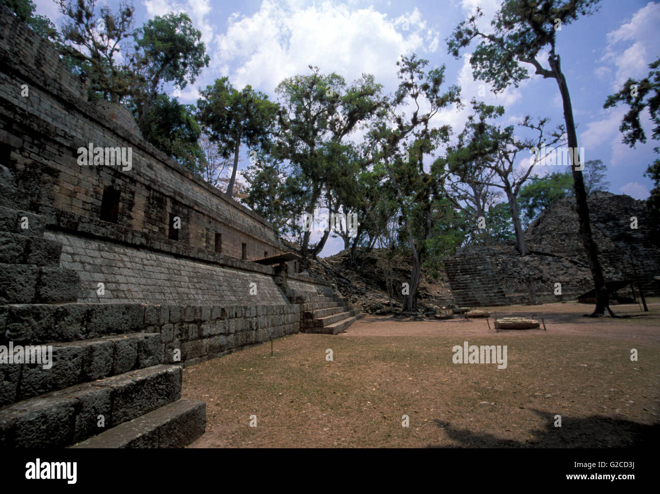 La Acropolis, West Court houses Temple 11 and Temple 16, Copan Ruins ...