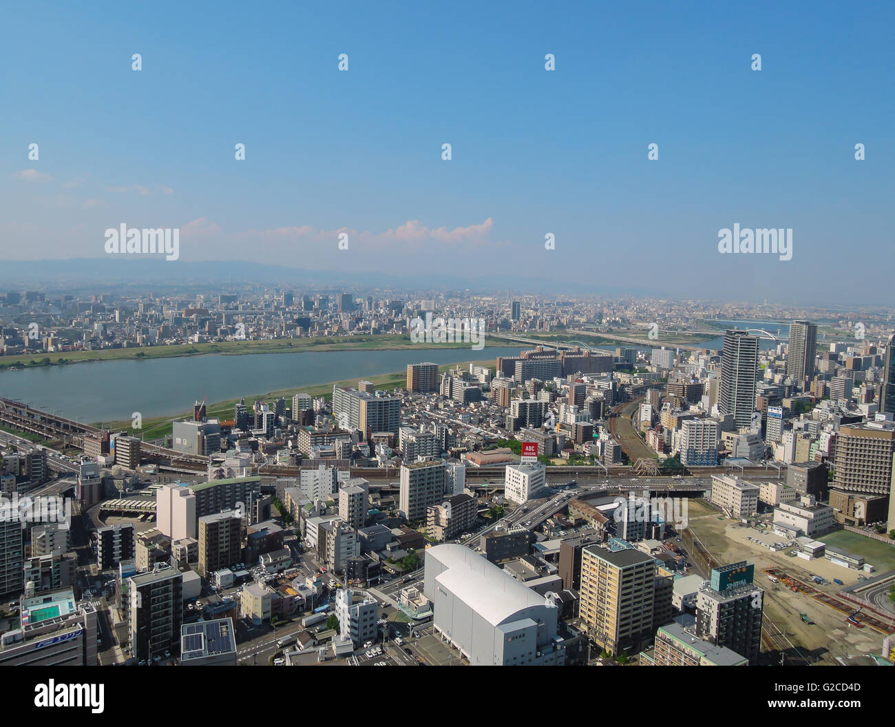 bird eye view of OSAKA city Japan Stock Photo - Alamy