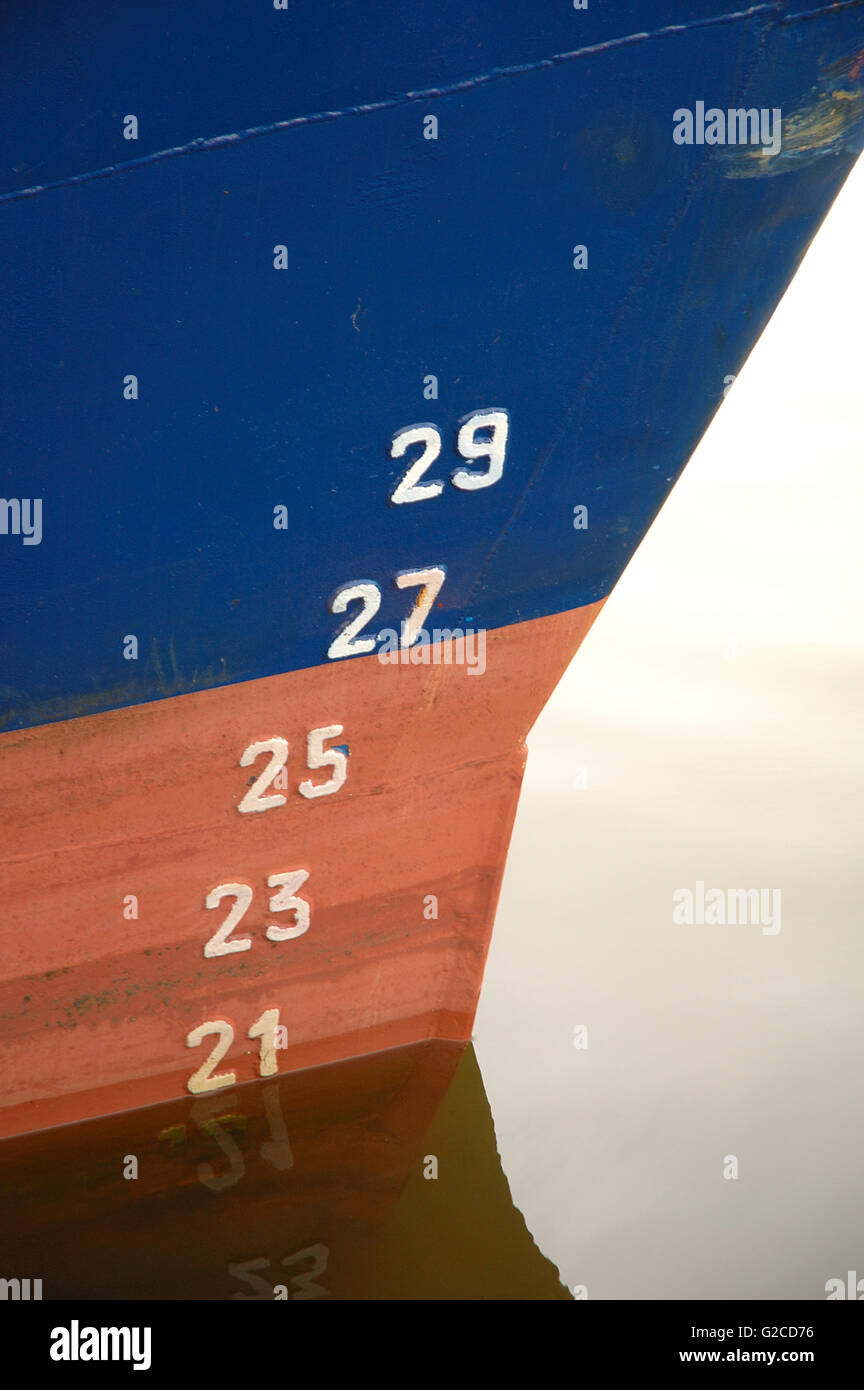 Fishing vessel bow with numbers Stock Photo - Alamy